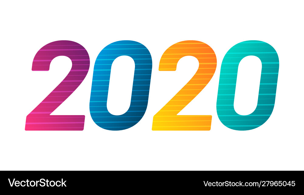 2020 happy new year logo text design Royalty Free Vector