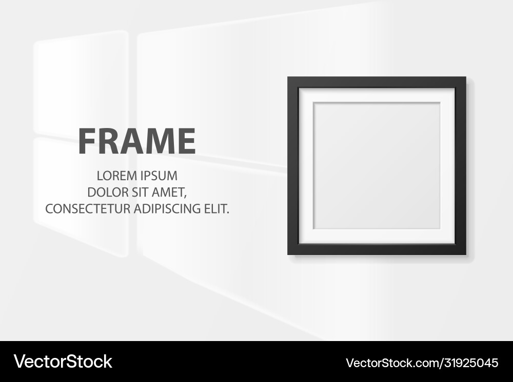 3d realistic square black wooden simple Royalty Free Vector