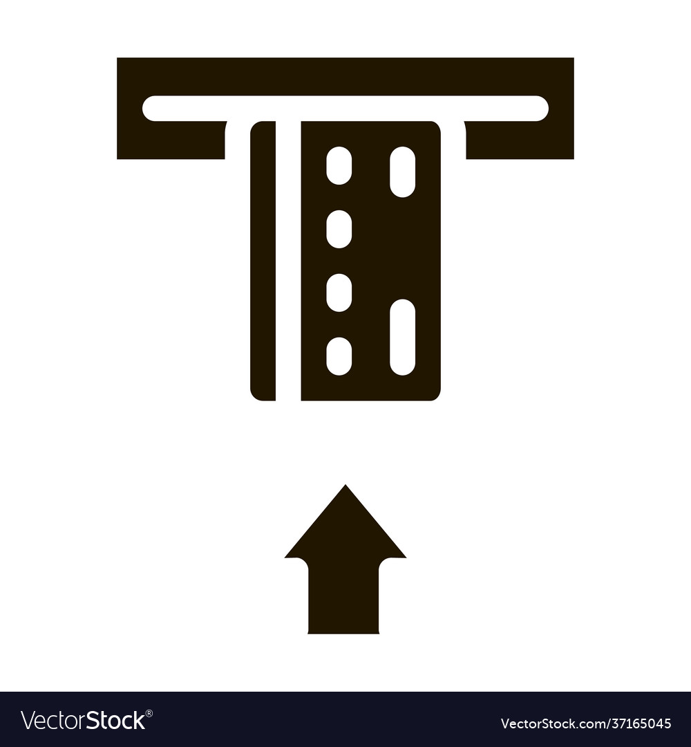 Card insert in bank terminal icon glyph Royalty Free Vector