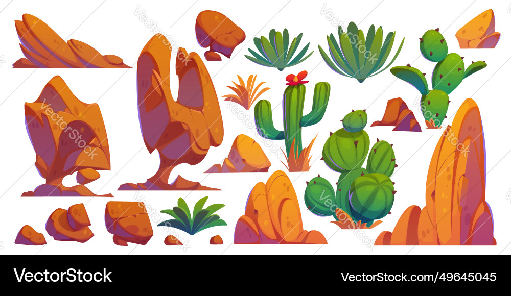 Elements for creating desert arizona landscape Vector Image