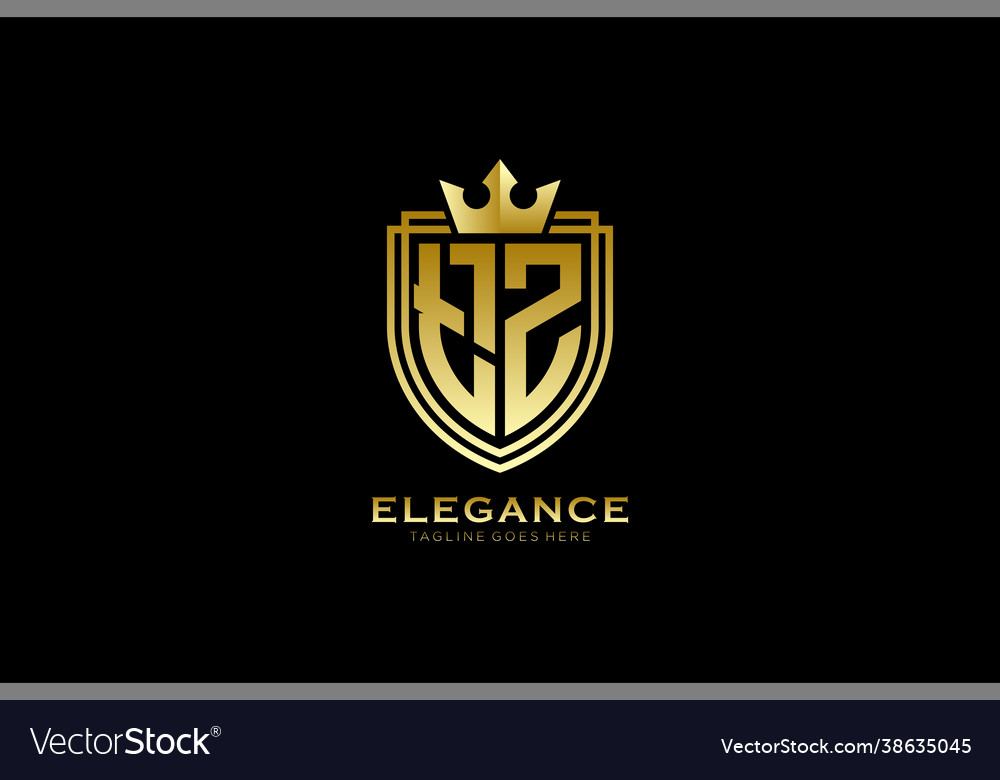 Initial tz elegant luxury monogram logo or badge Vector Image