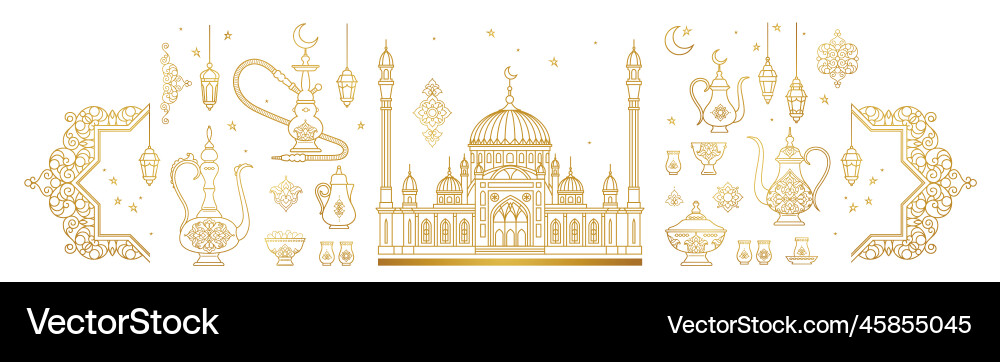 Islamic Holiday Decorations Royalty Free Vector Image