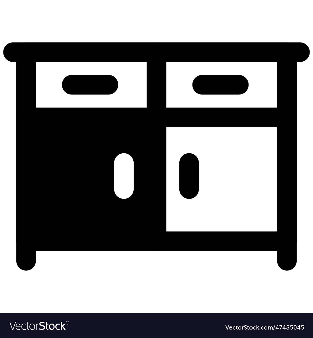 Kitchen buffet used to store serving-ware Vector Image