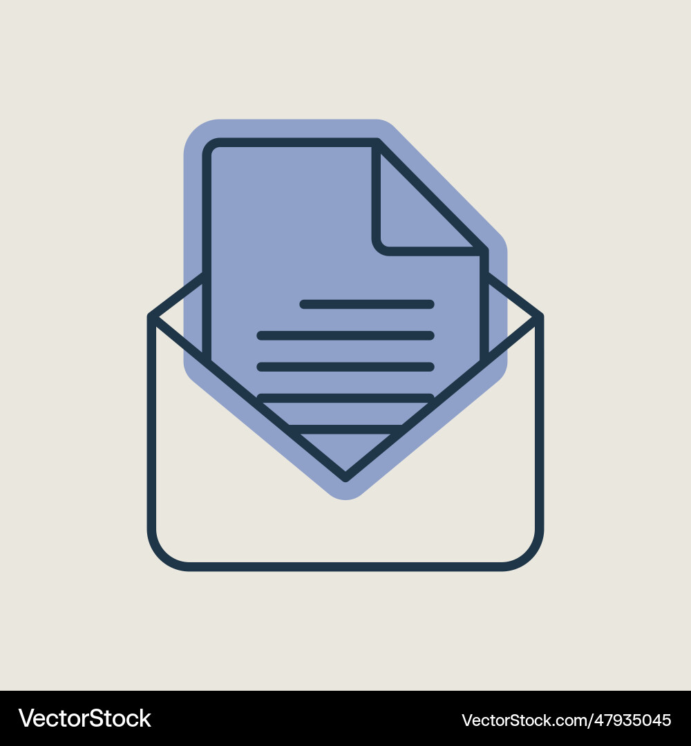 Message outline icon office sign Royalty Free Vector Image