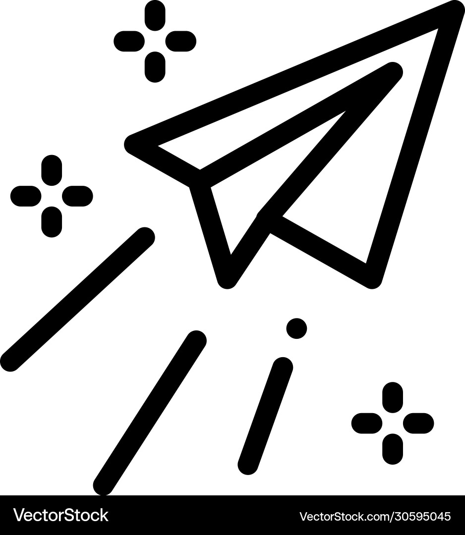 Paper airplane message icon outline Royalty Free Vector