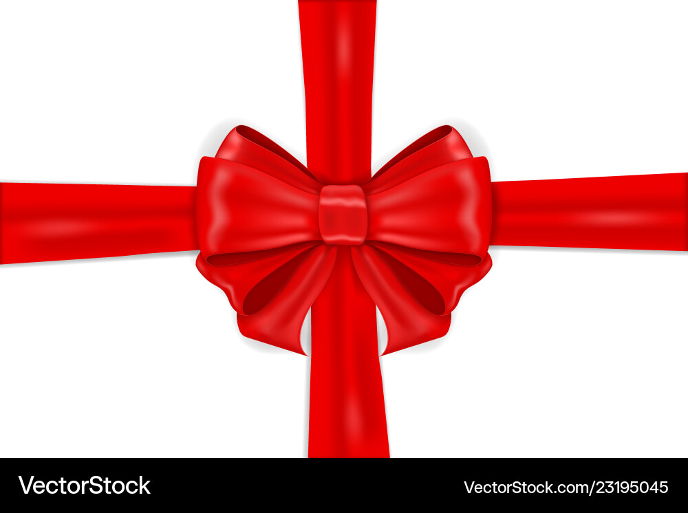 Red ribbon bow wrapping Royalty Free Vector Image
