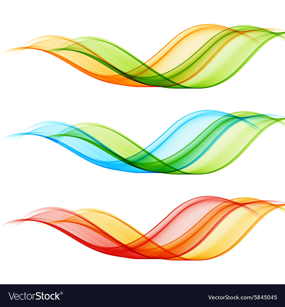Set of color wave Royalty Free Vector Image - VectorStock