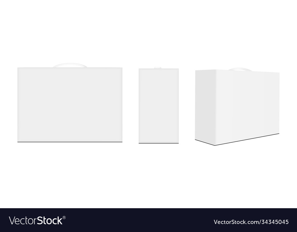 Set rectangular boxes with handle Royalty Free Vector Image