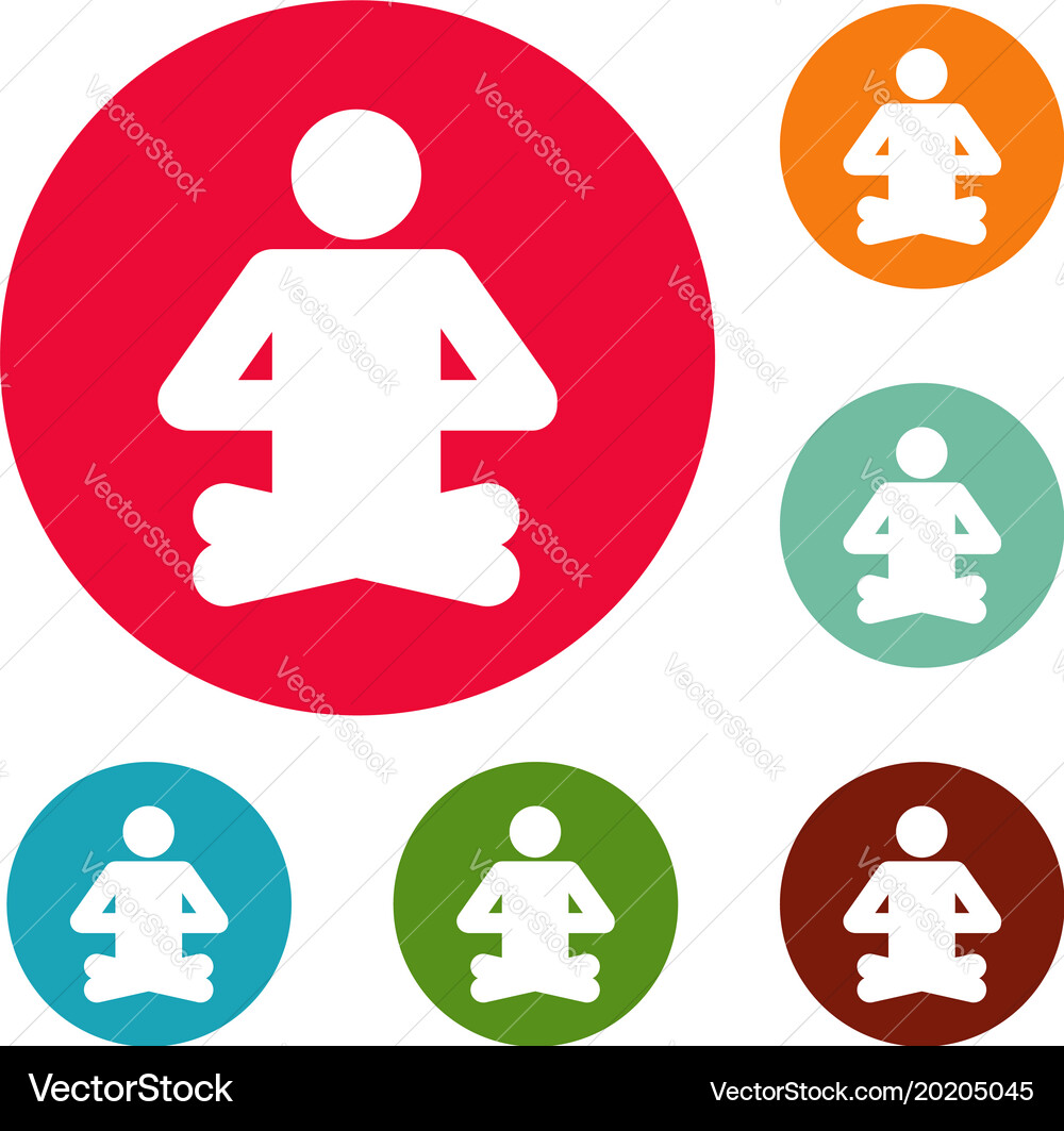 Stick figure stickman icons circle set Royalty Free Vector