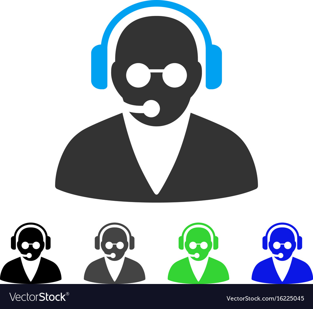 Support operator flat icon Royalty Free Vector Image