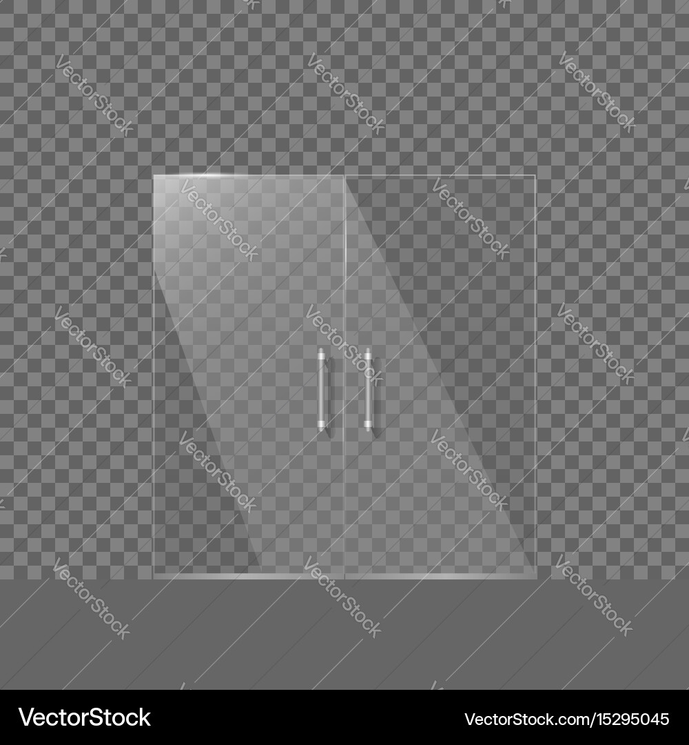 Transparent glass door Royalty Free Vector Image