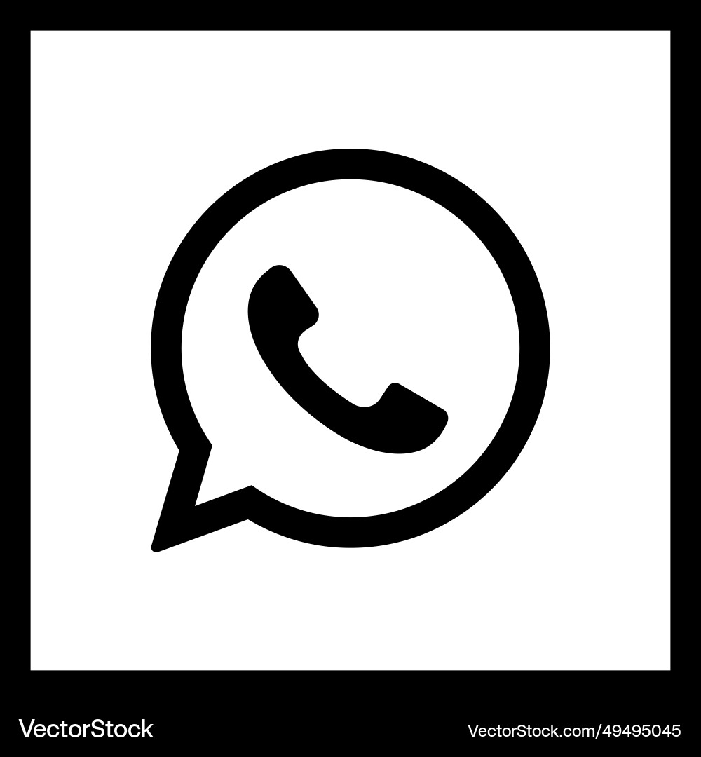 Whatsapp icon flat or line popular Royalty Free Vector Image