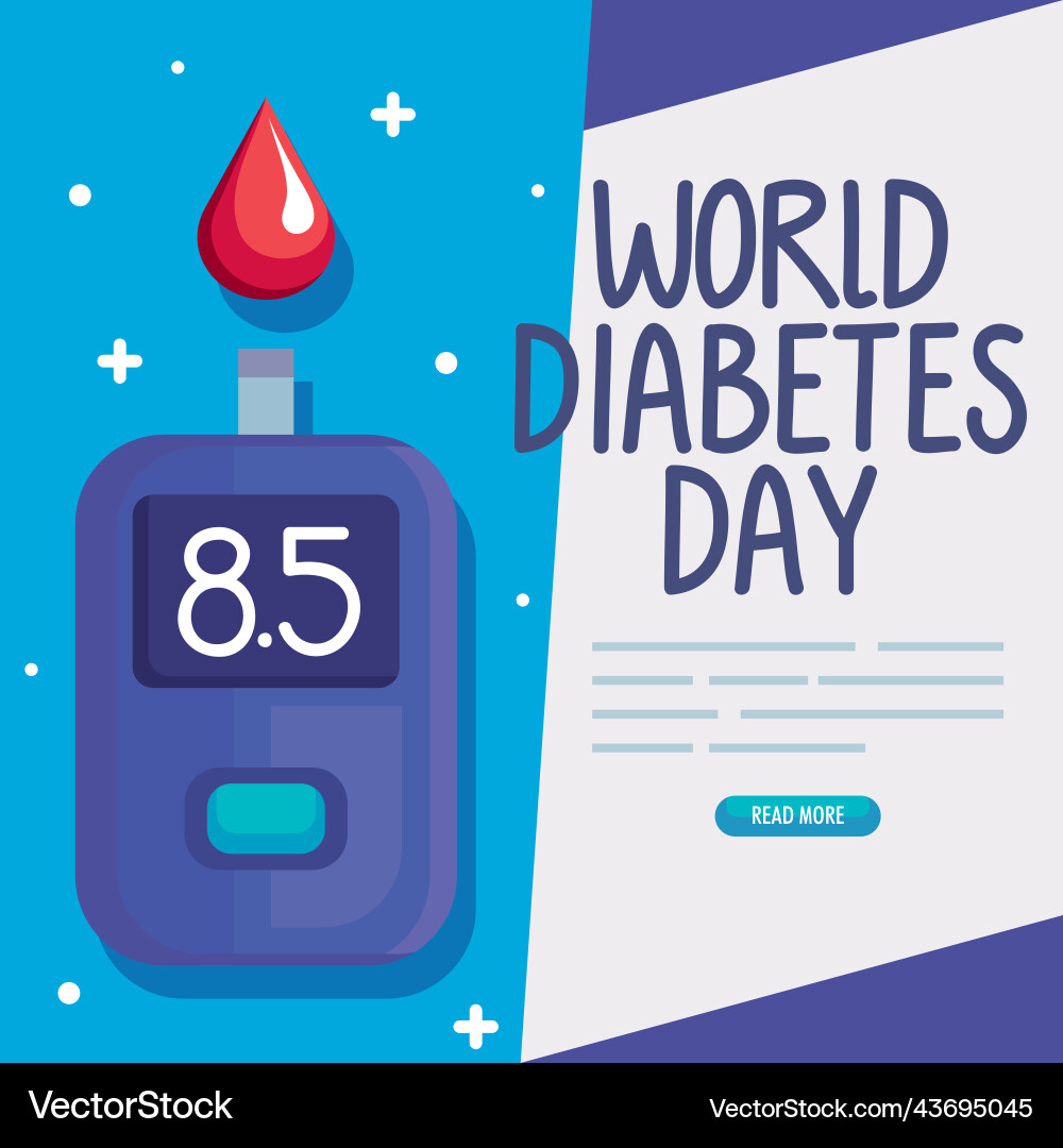 World diabetes day poster Royalty Free Vector Image