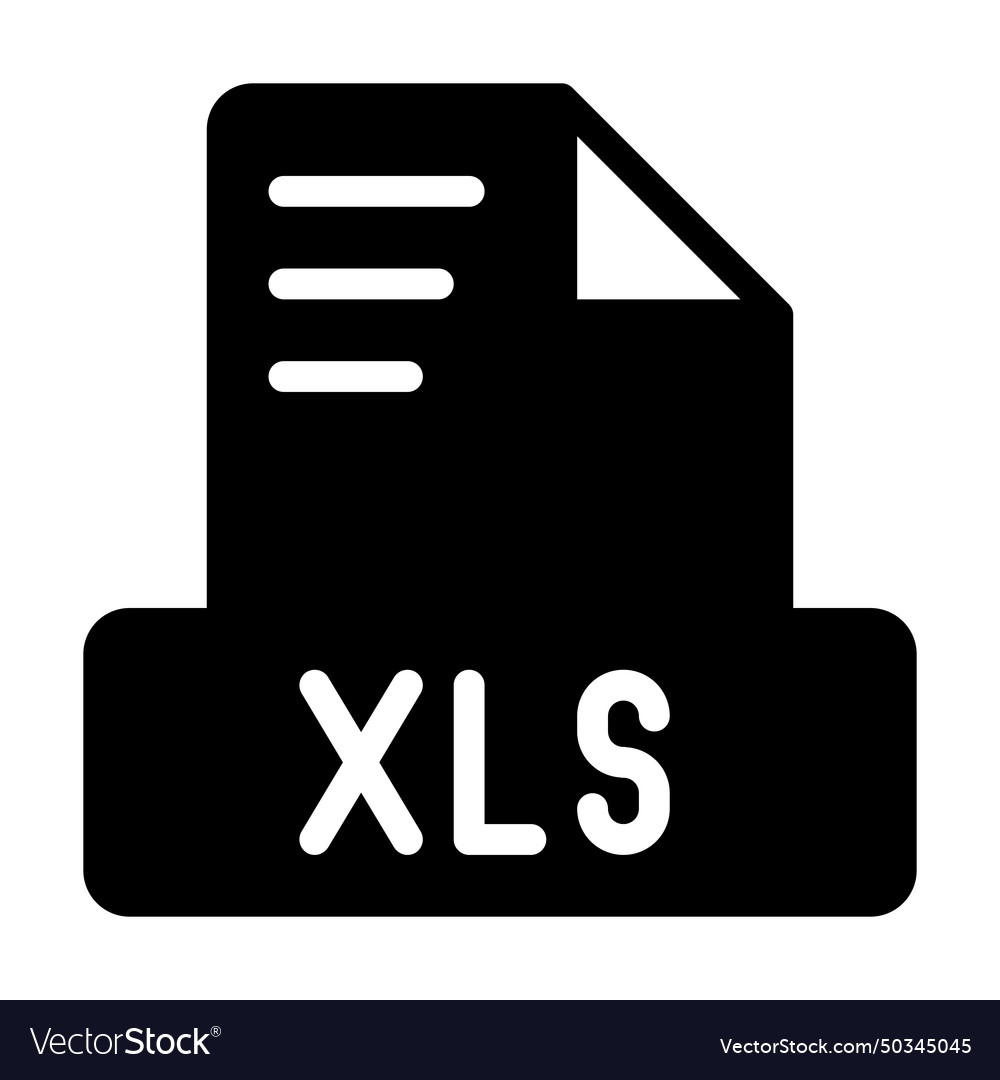 Xls file icon solid style symbol simple Royalty Free Vector Xls file icon solid style symbol simple Royalty Free Vector