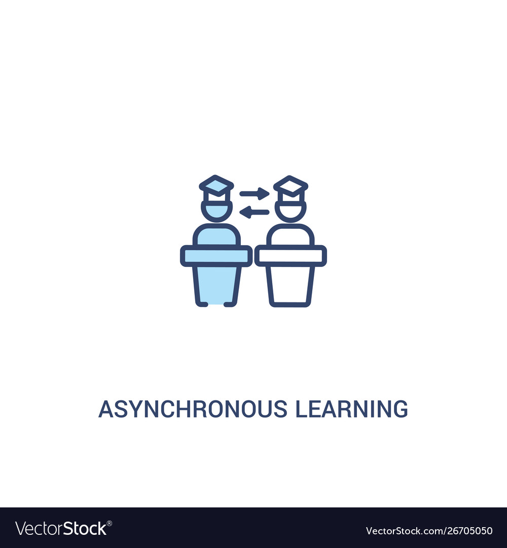 Asynchronous learning concept 2 colored icon Vector Image