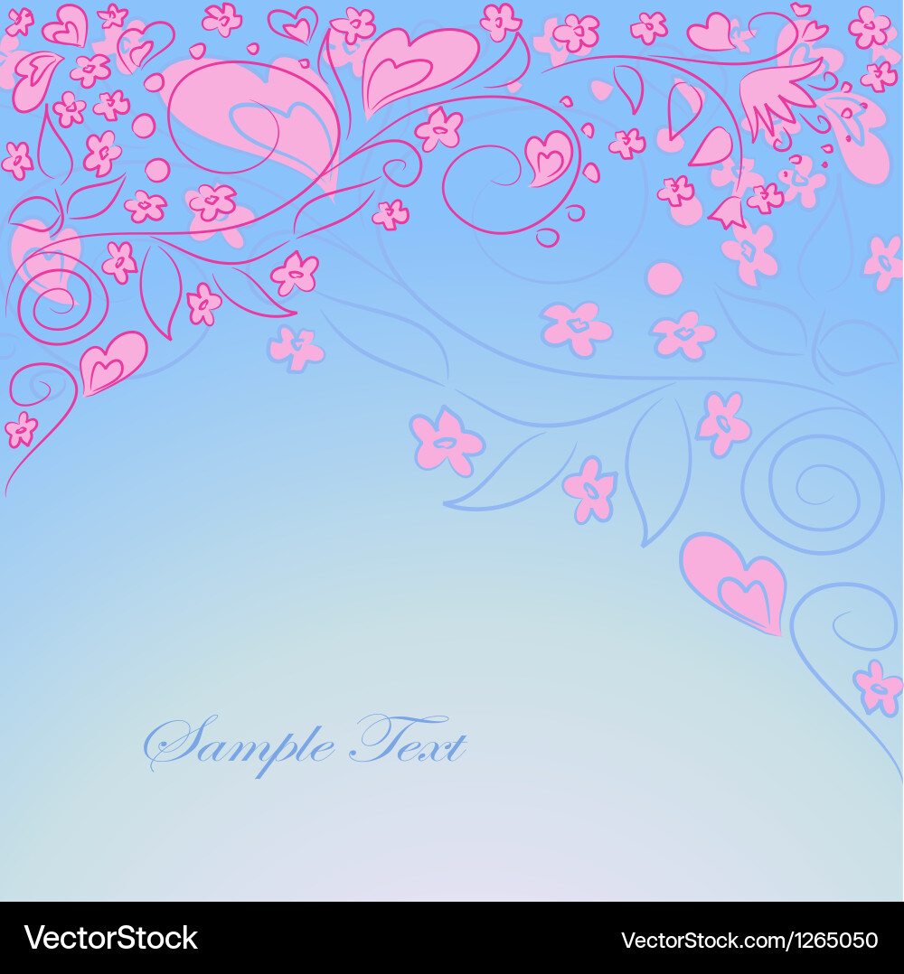 Blue background with hand drawing ornate Vector Image