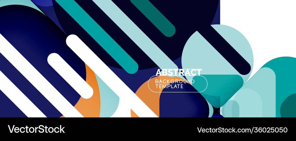Modern geometric round shapes and dynamic lines Vector Image