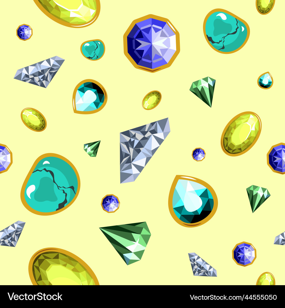 Precious stones and gems brilliants patterns Vector Image