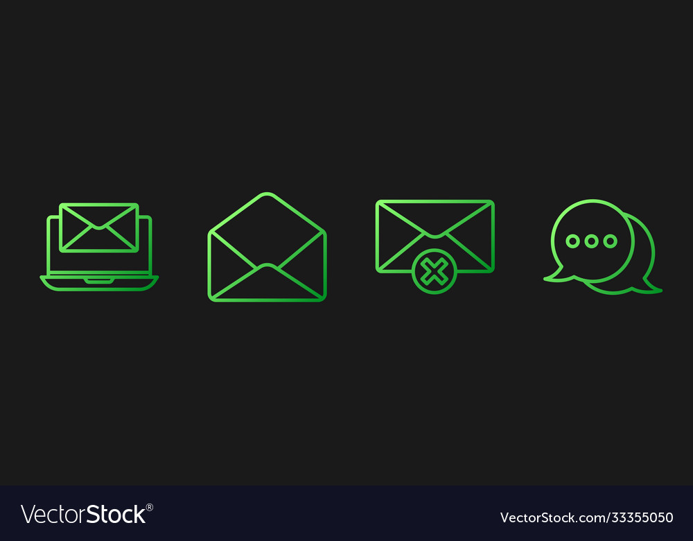 Set line delete envelope laptop with envelope Vector Image Set line delete envelope laptop with envelope Vector Image