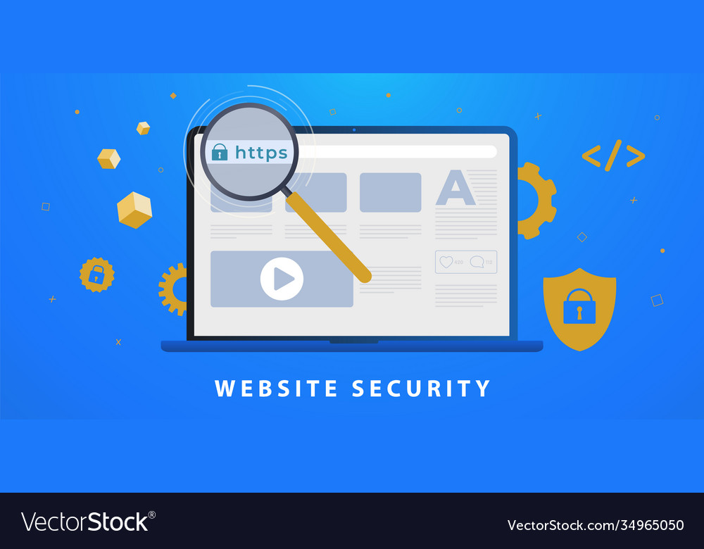 Website security https ssl certificate encryption Vector Image