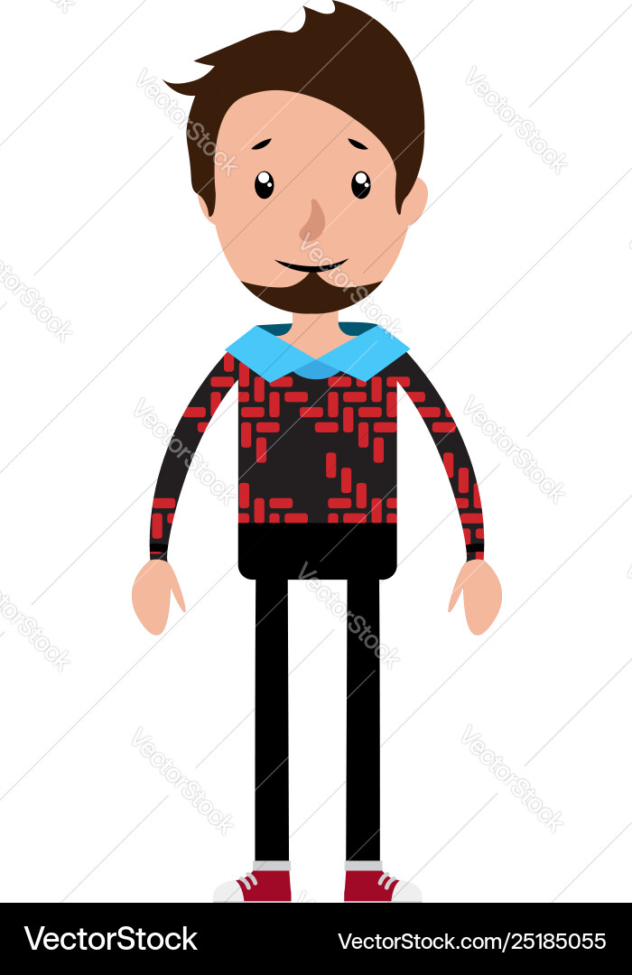A casual cool looking young man on white Vector Image