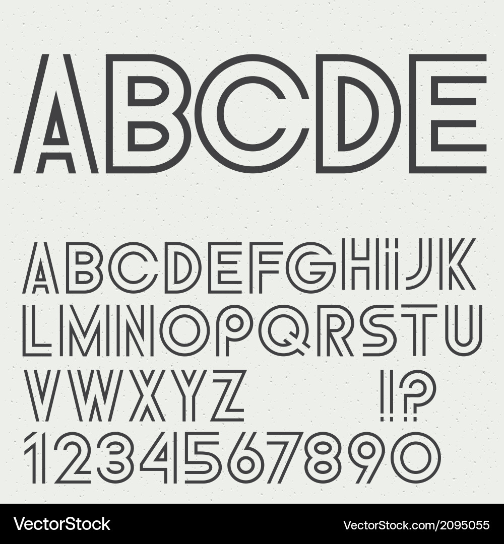 Alphabet letters numbers and punctuation marks Vector Image