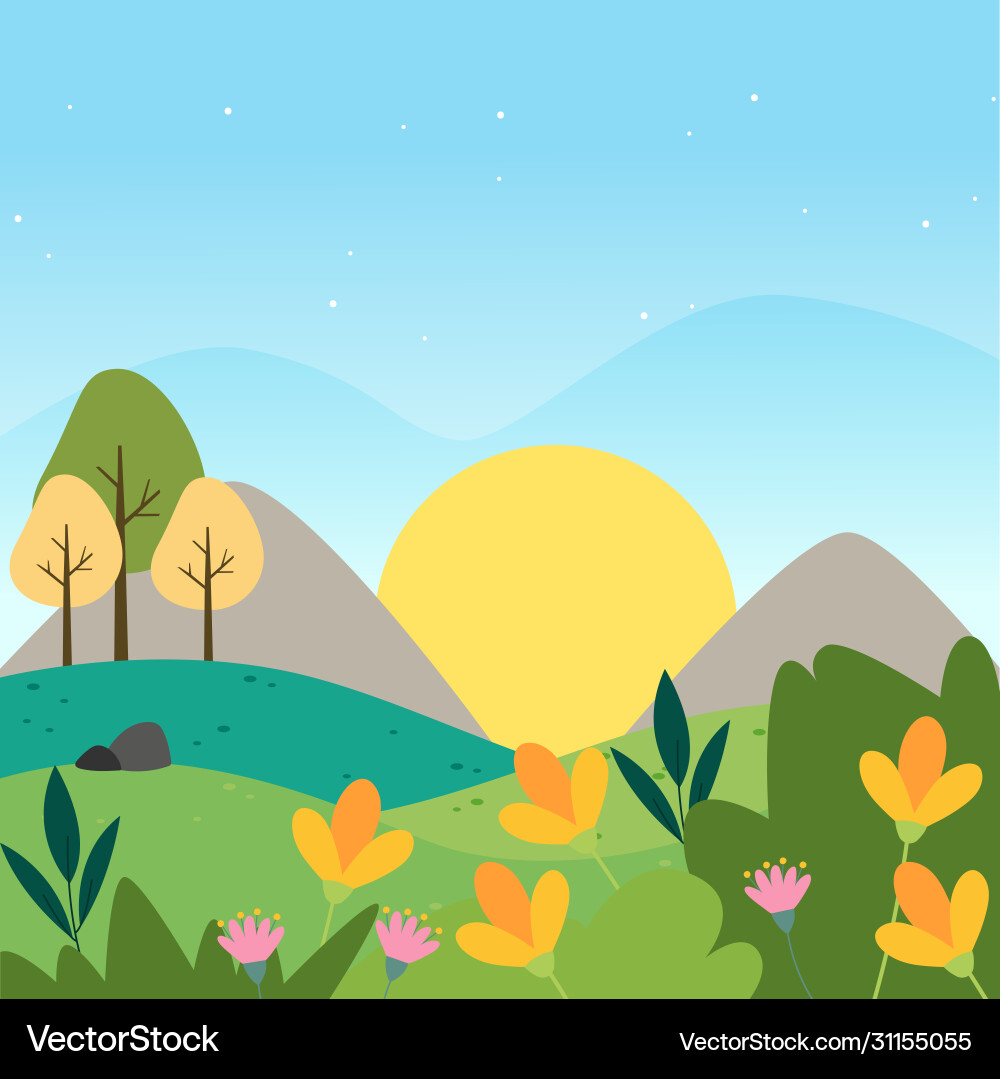 Beautiful natural landscape Royalty Free Vector Image