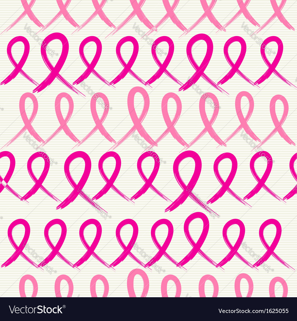 Breast Cancer Awareness Pink Ribbons Seamless Vector Image