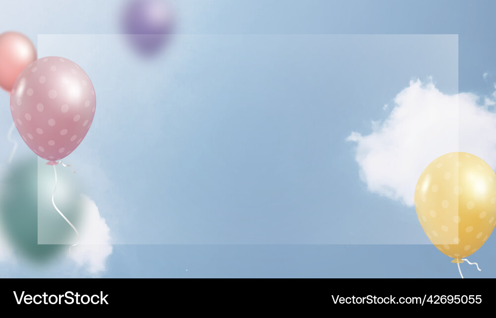 Colorful flying balloons frame design Royalty Free Vector