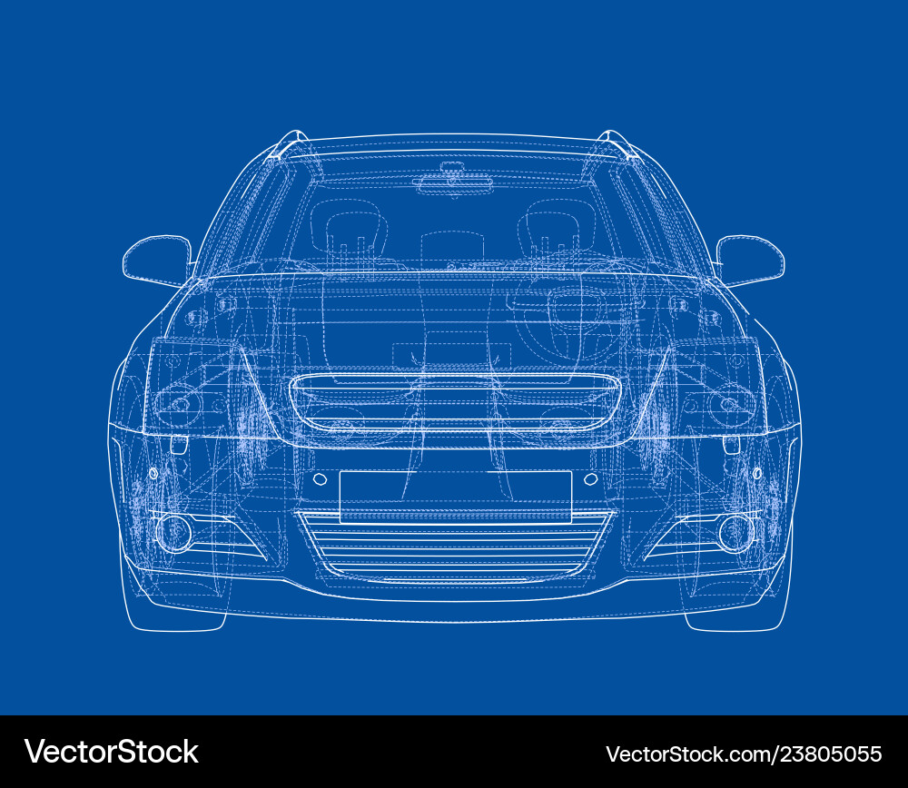 Concept car rendering of 3d Royalty Free Vector Image