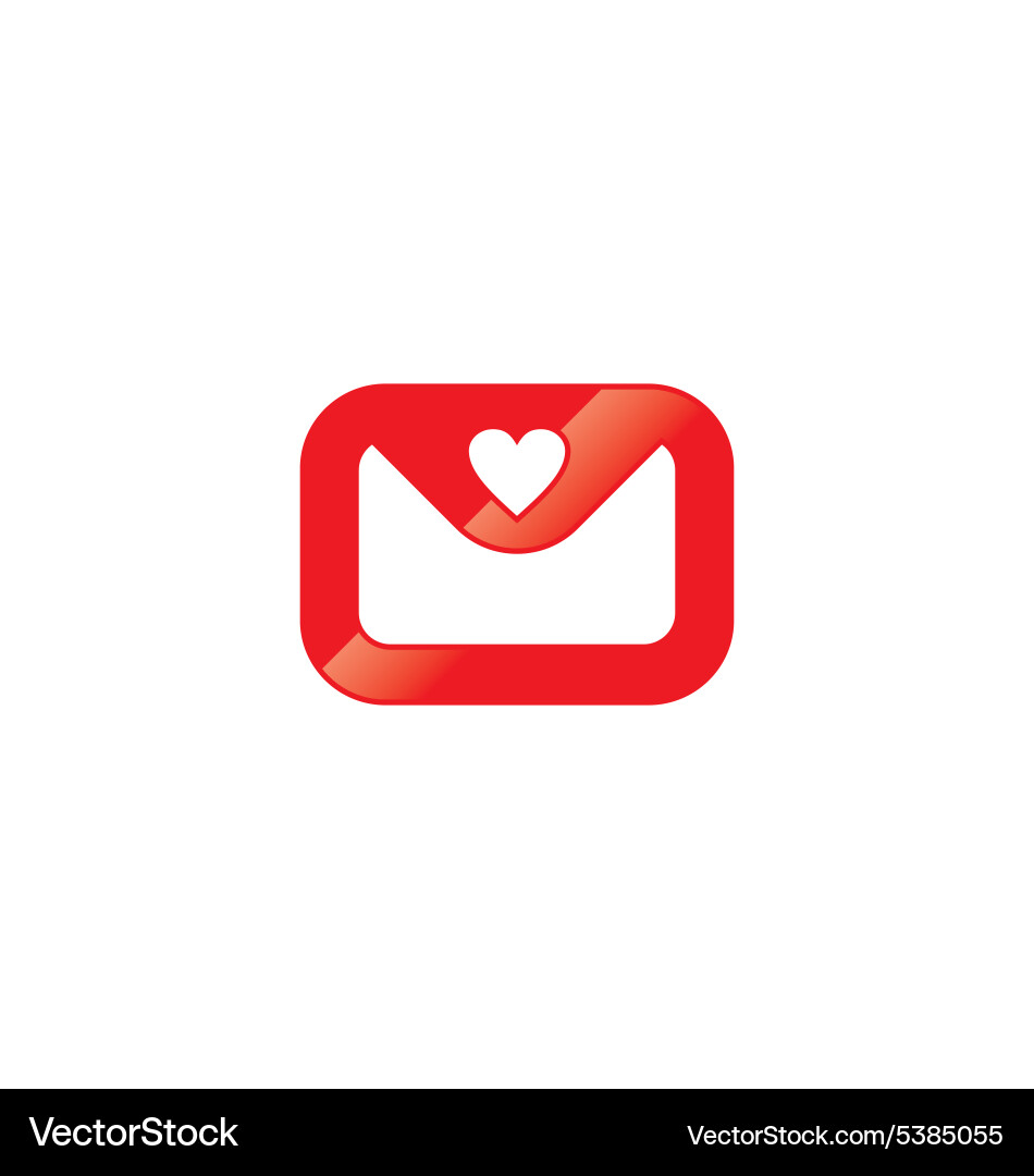 Email letter love valentine logo Royalty Free Vector Image