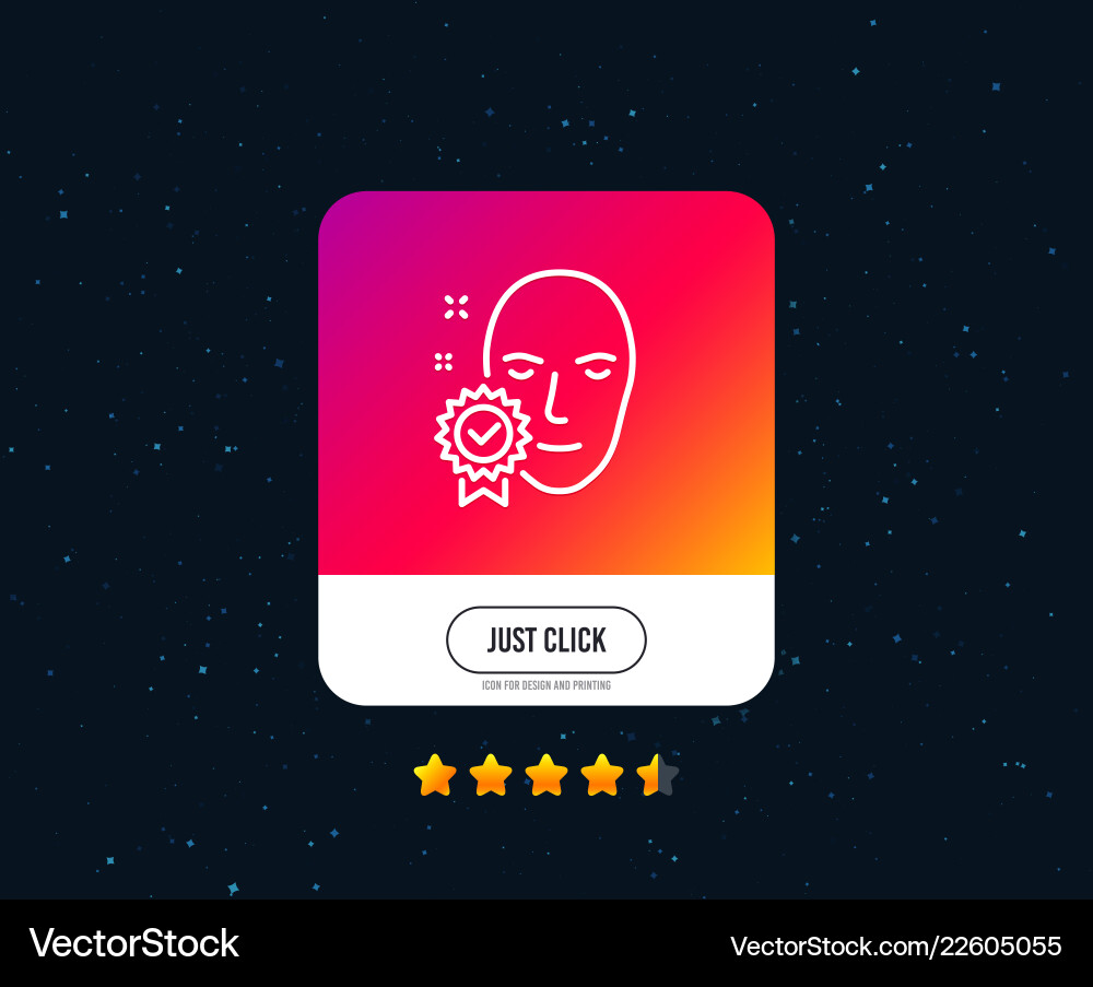 Face verified line icon access granted sign Vector Image