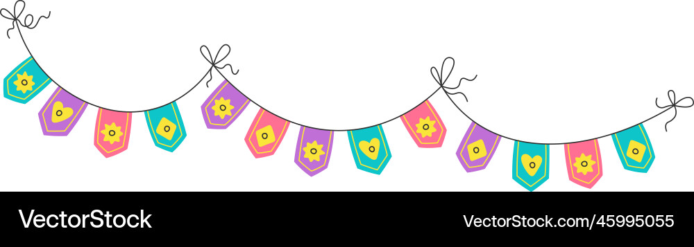 Festive flags holiday decoration flat icon Vector Image
