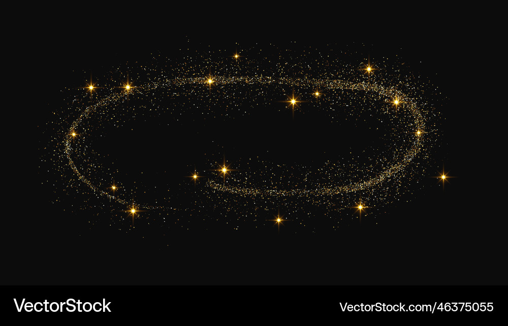 Gold glittering confetti wave and stardust Vector Image