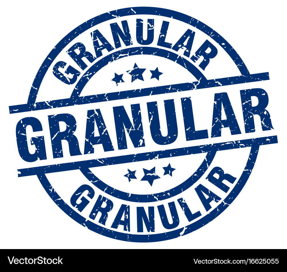 Granular blue round grunge stamp Royalty Free Vector Image