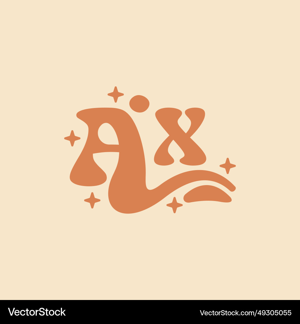 Letter ax elegant wedding alphabet typography Vector Image
