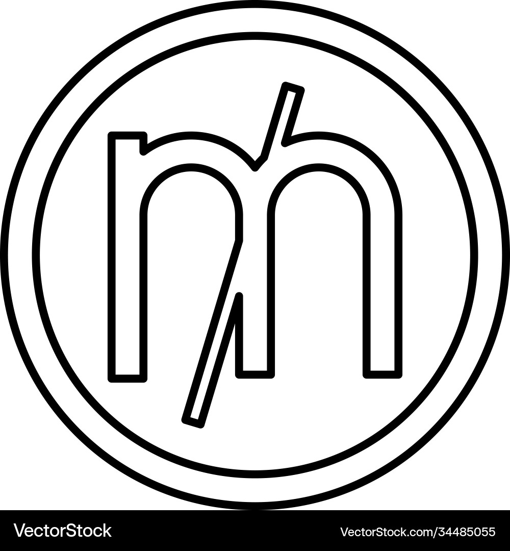 Mill coin unit currency used sometimes Royalty Free Vector