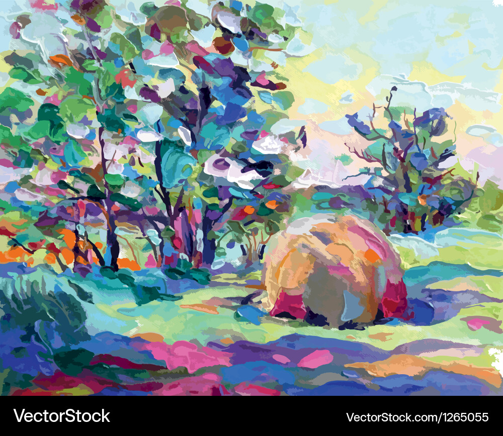 Oil painting Royalty Free Vector Image - VectorStock