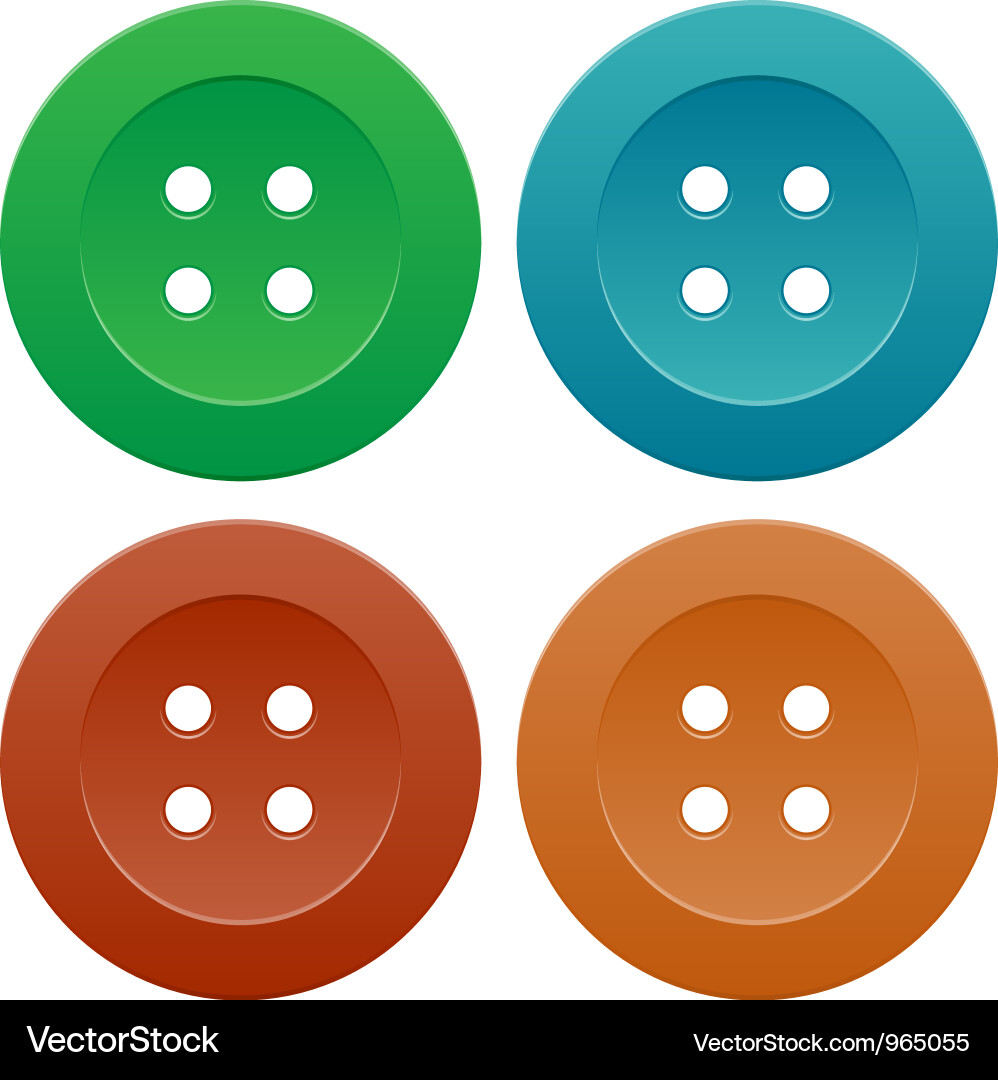 Set colorful sewing buttons Royalty Free Vector Image