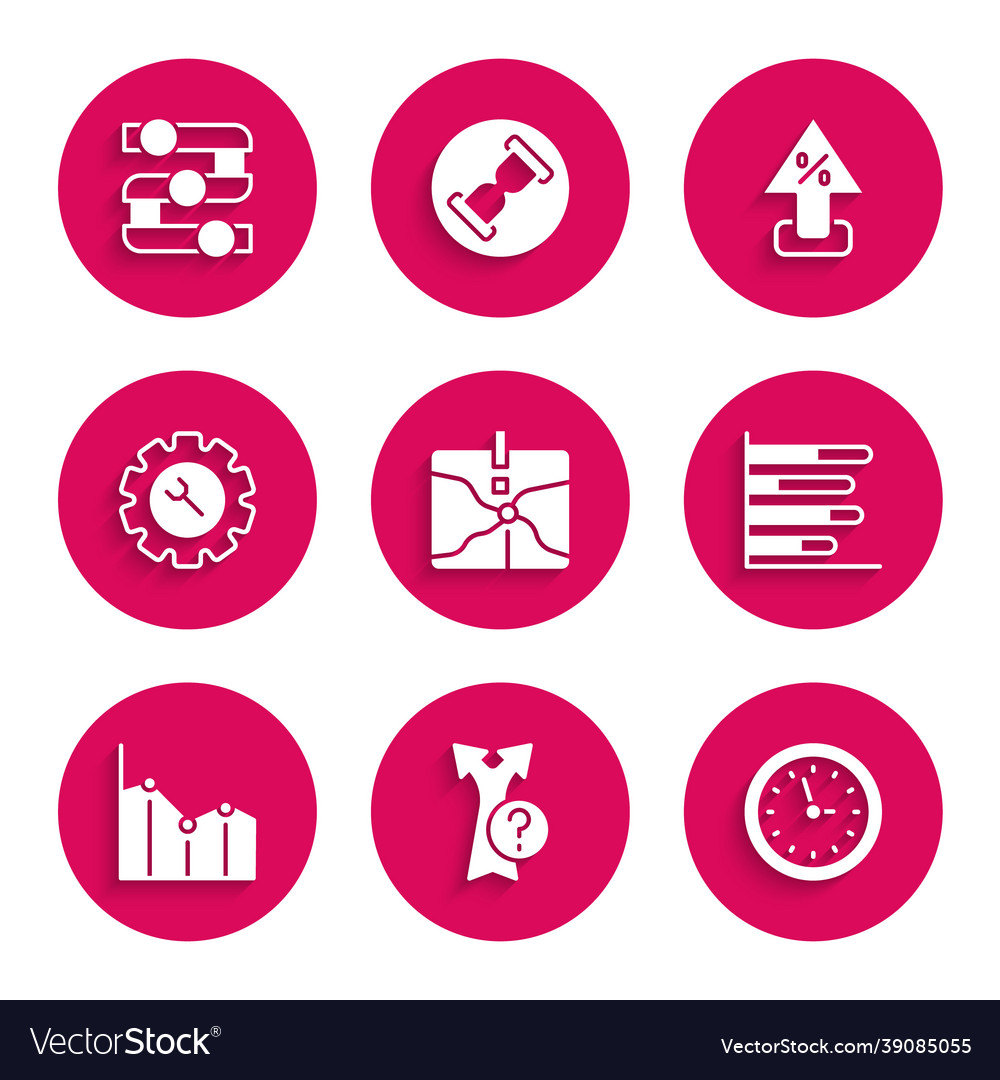 Set intersection point arrow clock pie chart Vector Image Set intersection point arrow clock pie chart Vector Image