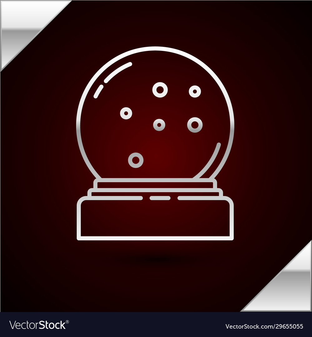 Silver line christmas snow globe with fallen snow Vector Image