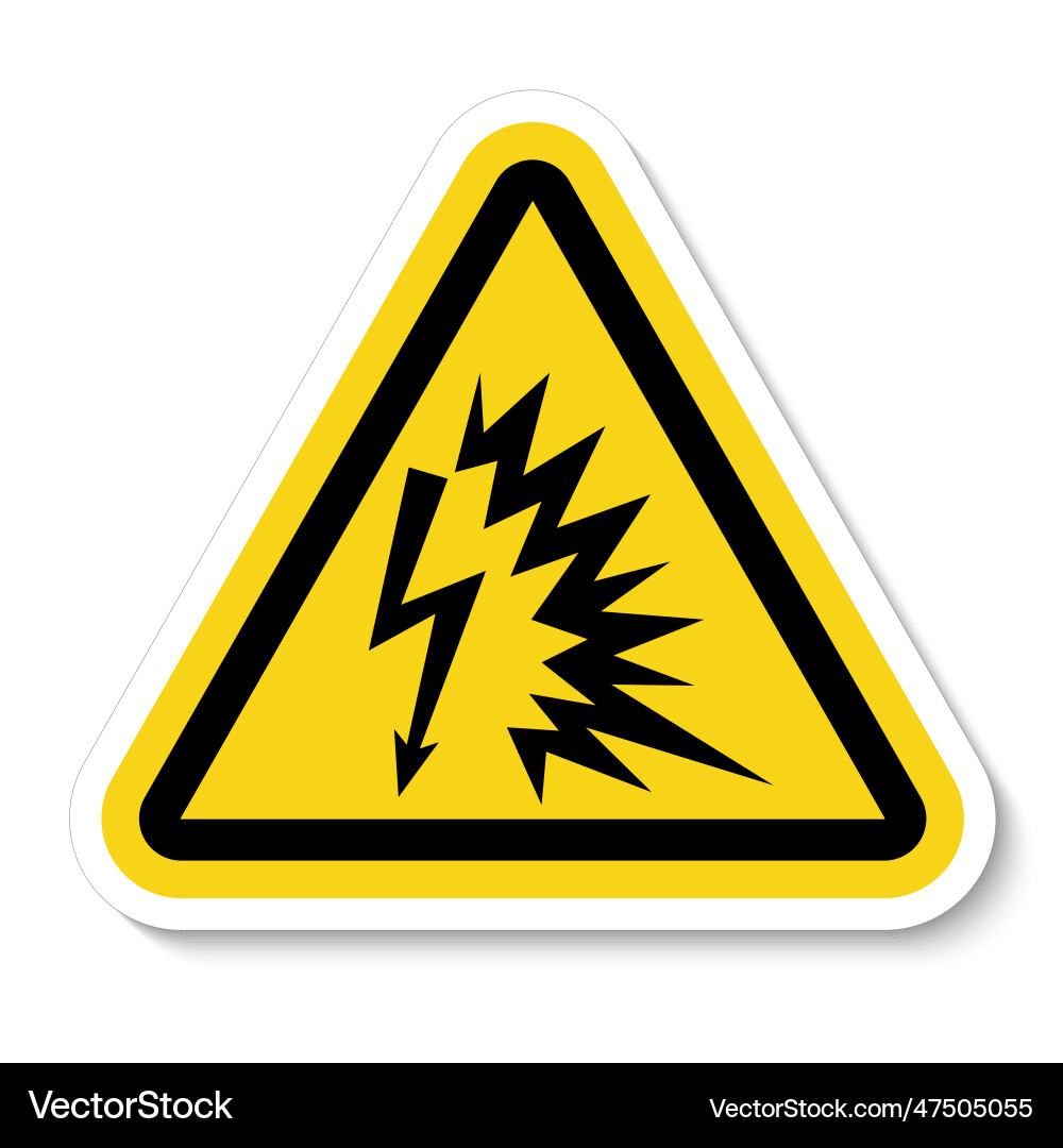 Warning sign arc flash symbol on white background Vector Image