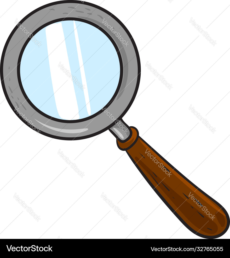 Wooden magnifier on white background Royalty Free Vector
