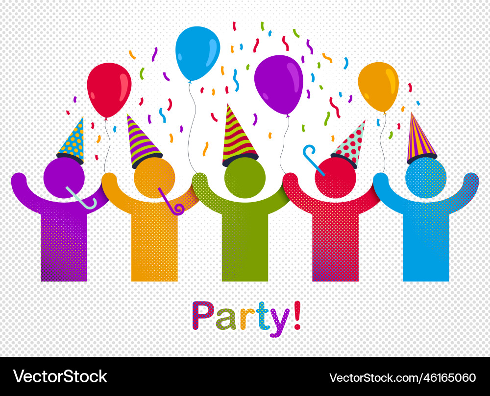 Celebrating people concept simple or icon Vector Image