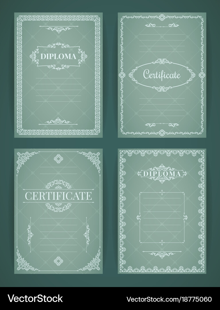 Design templates collection for diploma Royalty Free Vector