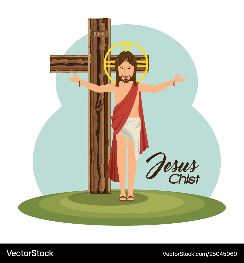 Jesus christ religious character Royalty Free Vector Image
