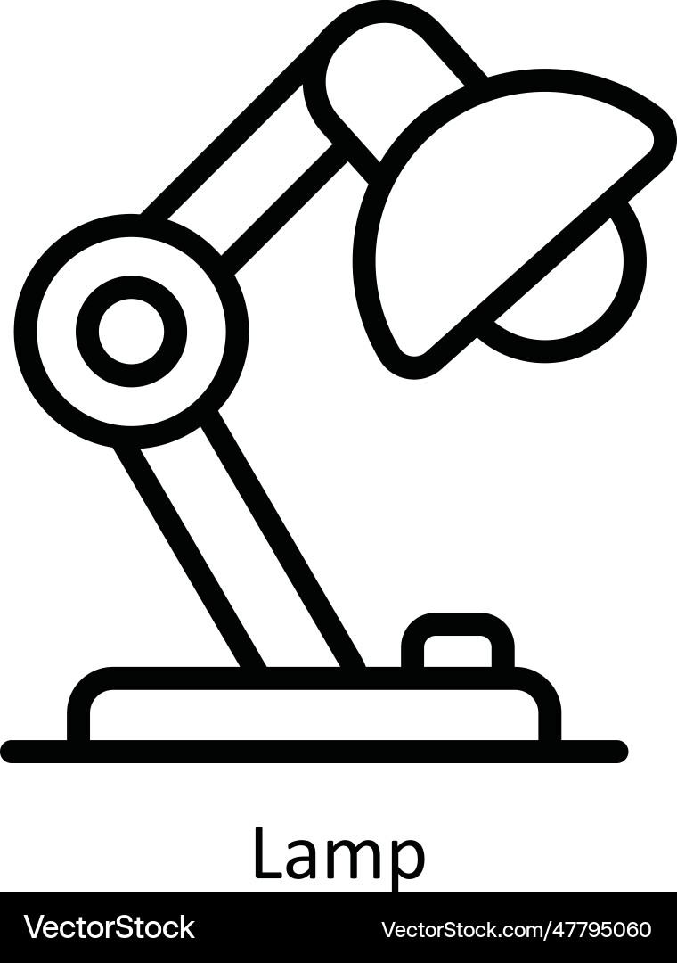 Lamp outline icon design ki Royalty Free Vector Image