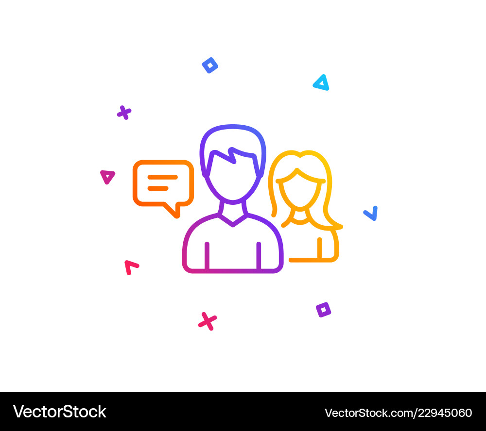 People talking line icon conversation sign Vector Image