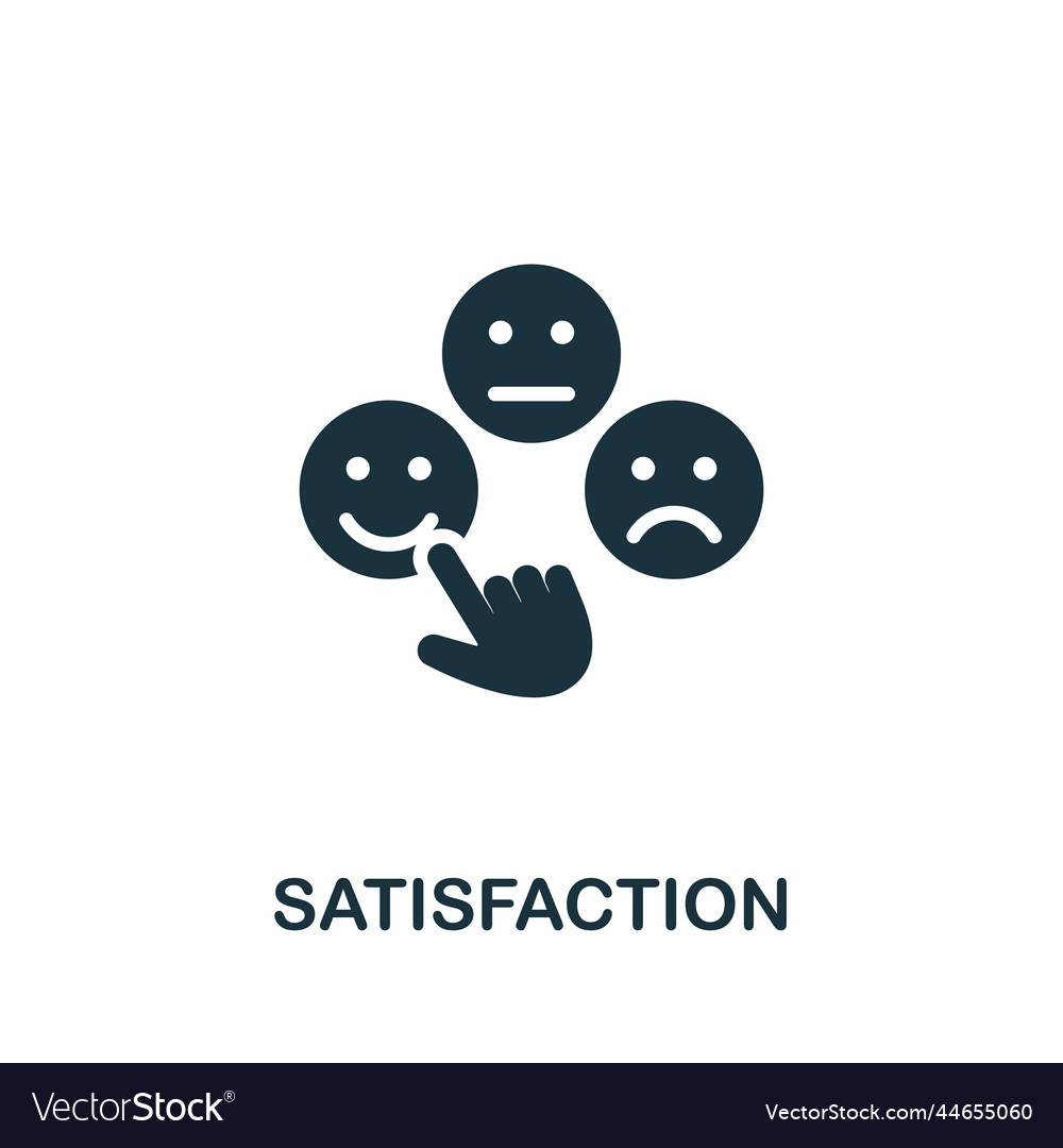 Satisfaction icon monochrome simple customer Vector Image