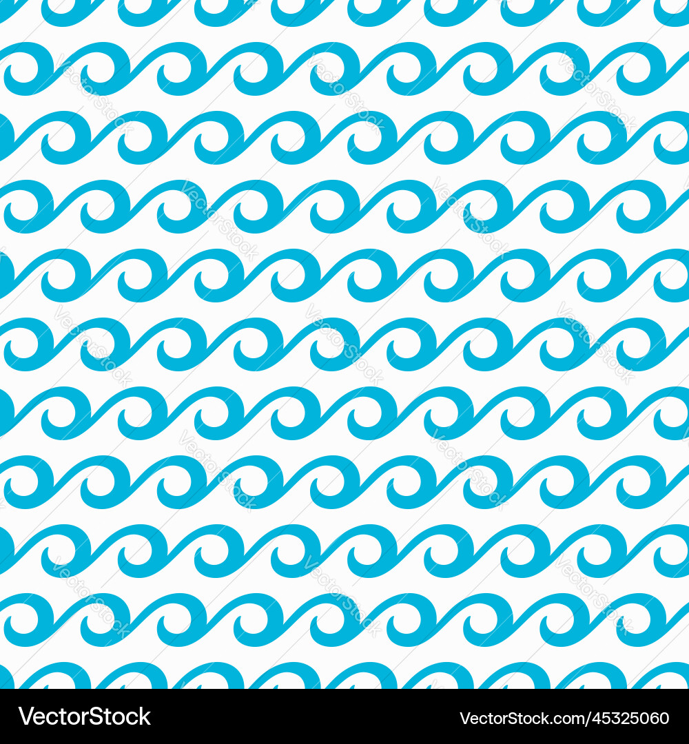 Sea or ocean blue waves seamless pattern ornament Vector Image